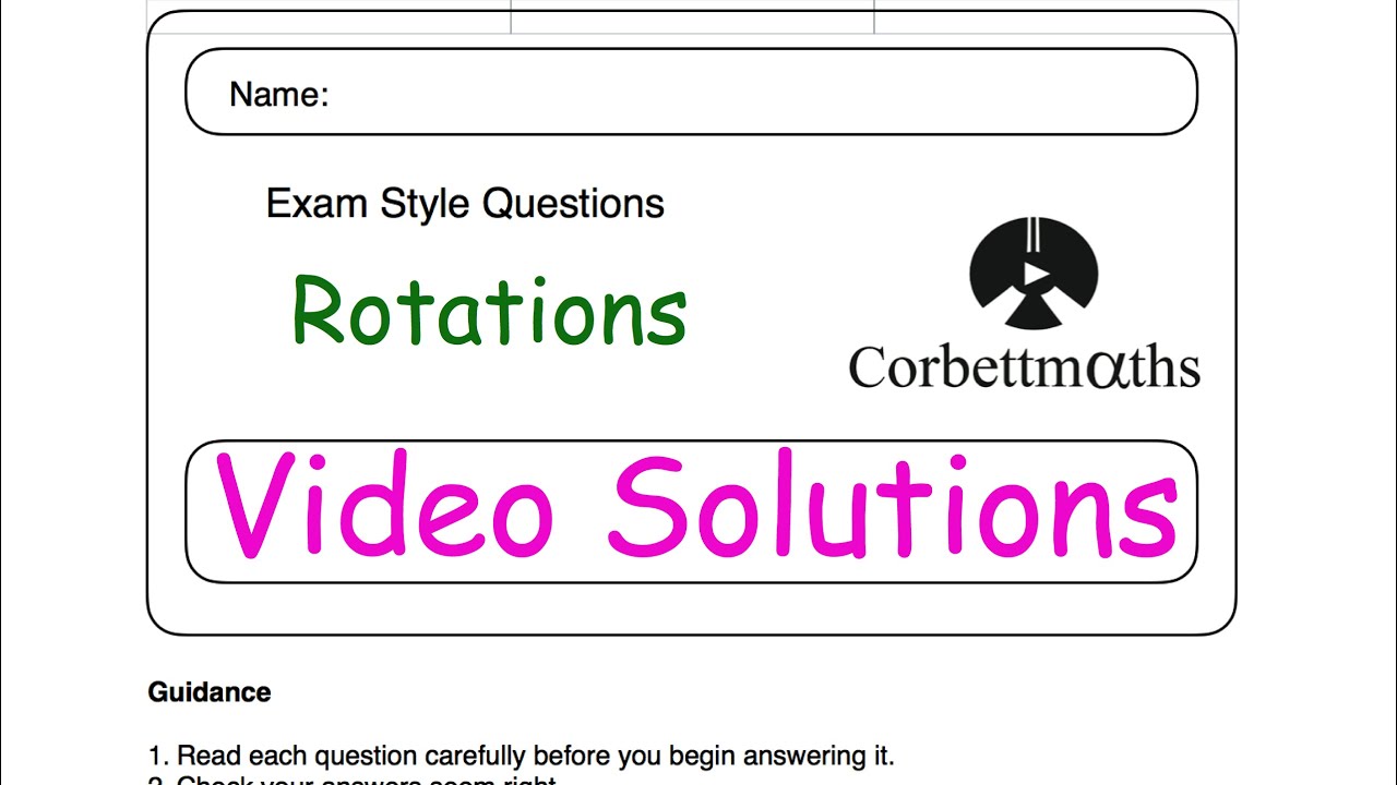 Rotations Answers - Corbettmaths
