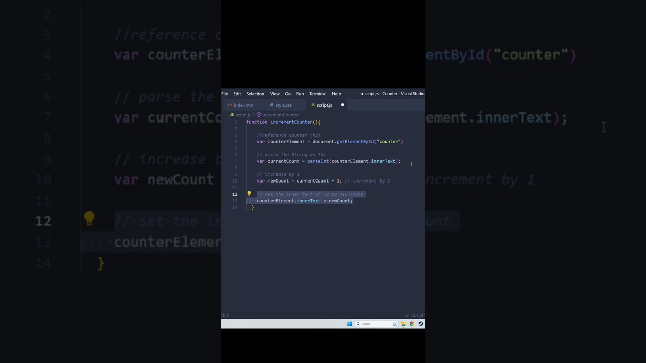 Create a Counter / Beginners #javascript tutorial #learntocode #webdevelopment