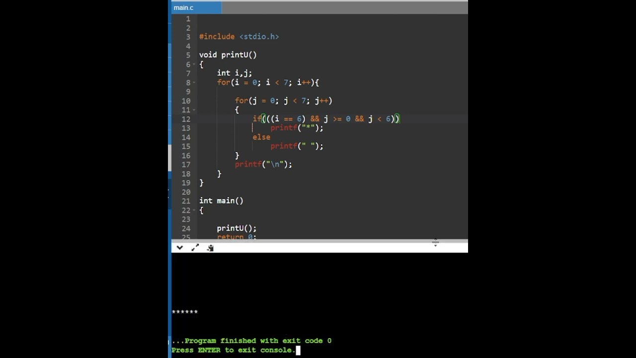 #21 |Programming for beginners| |C Language |Pattern printing|💫 |Alphabet 