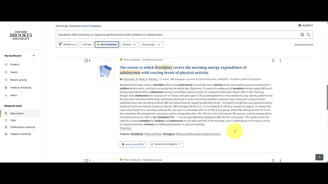 How to use the Academic Search Complete database (n)