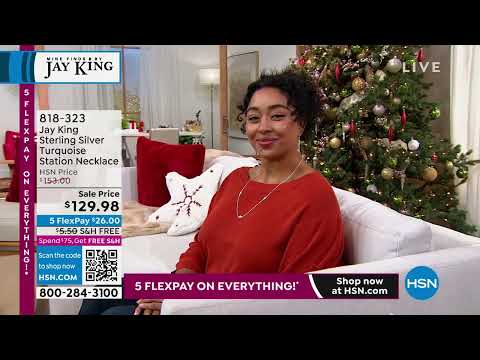 Jay King Sterling Silver Turquoise Station 24" Chain Nec...