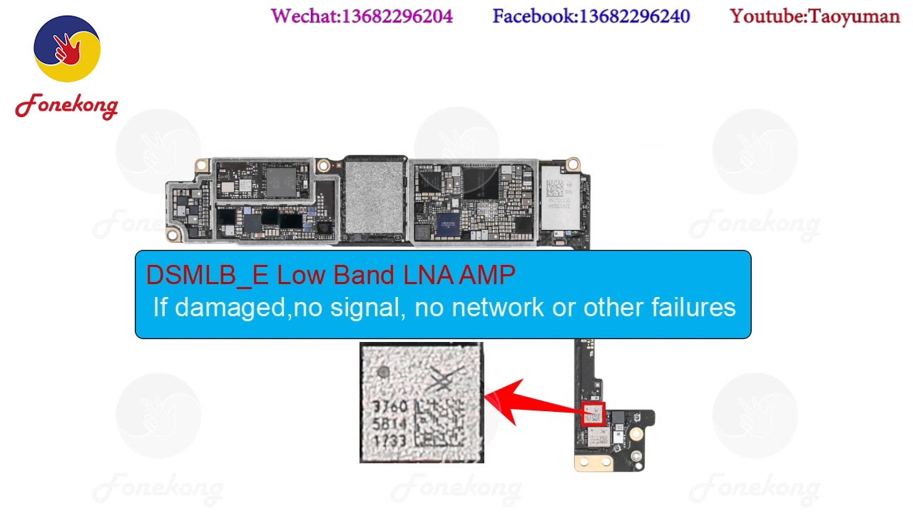 IiPhone8 plus motherbord components function and failure