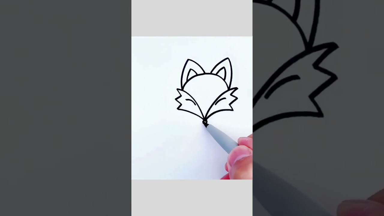 cute fox drawing #shorts #ytshorts #art #craft #satisfying