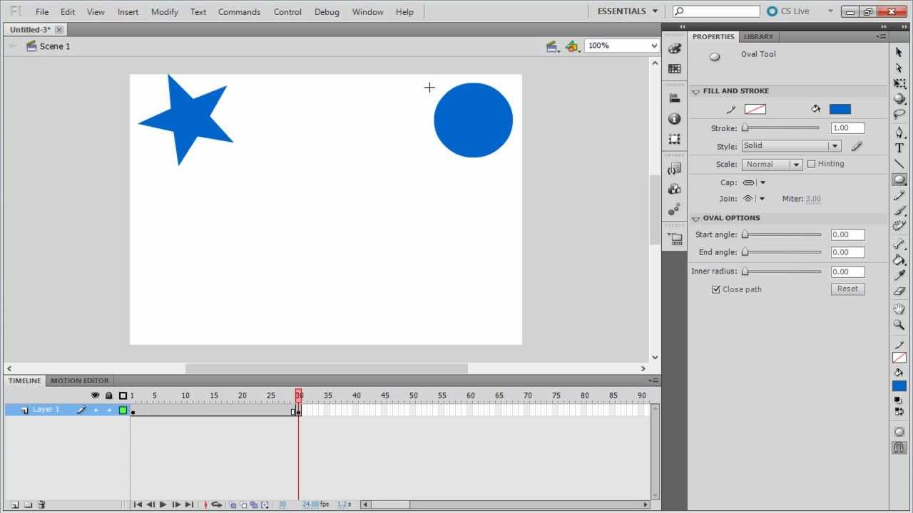 How to Create Shape Tween in Adobe Flash