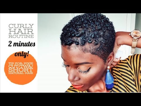 MY CURLY HAIR ROUTINE 2018! Definition for naturals! | Tip for: Twa/ Pixie Cut/ Short Hair