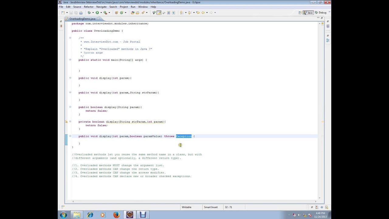 Java Interview Question And Answer Java Overloaded Methods Explain Java Interview