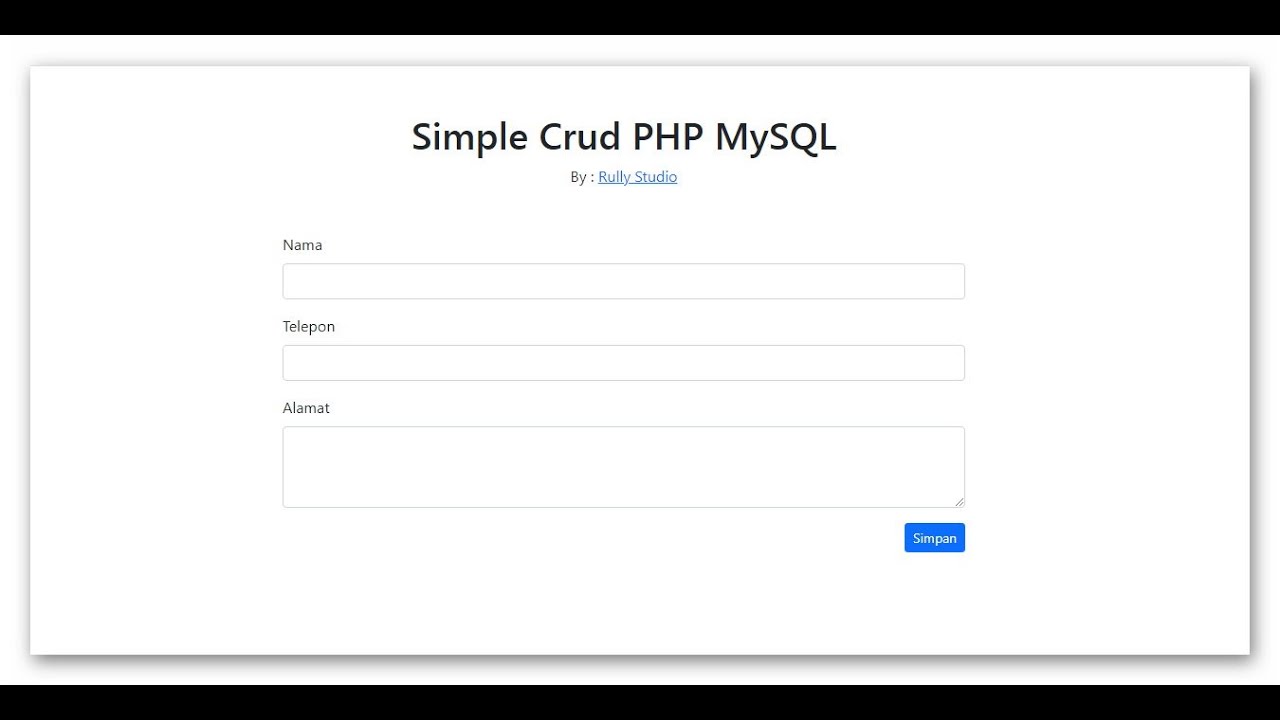 Simple Crud PHP MySQL & Bootstrap - Insert Data to Database