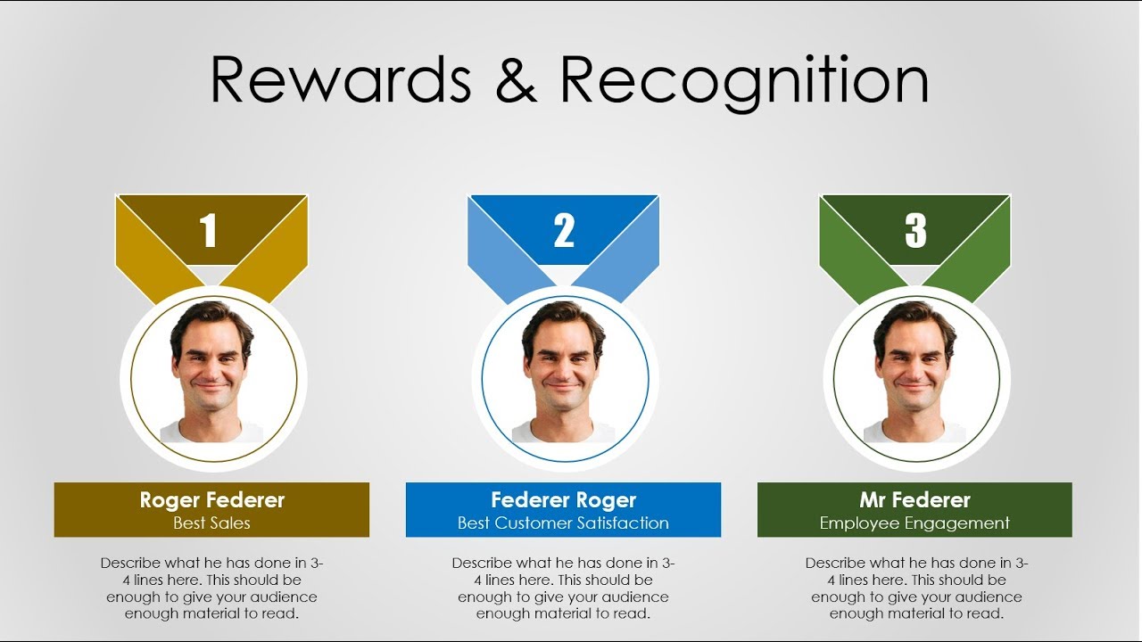 Reward and Recognition Powerpoint slide design for Project Management Professionals presentation