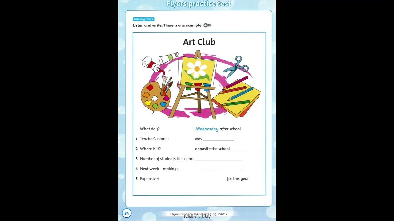 Get ready for Flyers 2nd - Unit 4: At school - Page 34 - Track 16