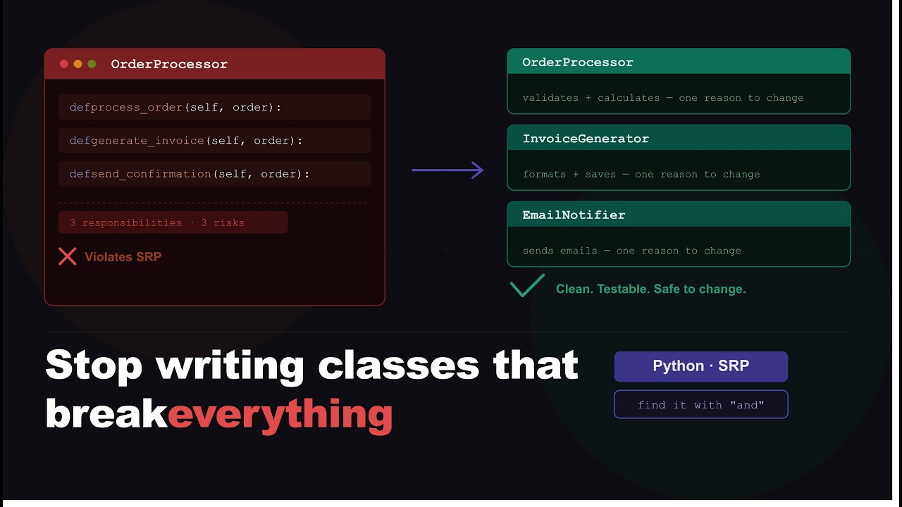 Stop writing classes that break everything (Python SRP explained)