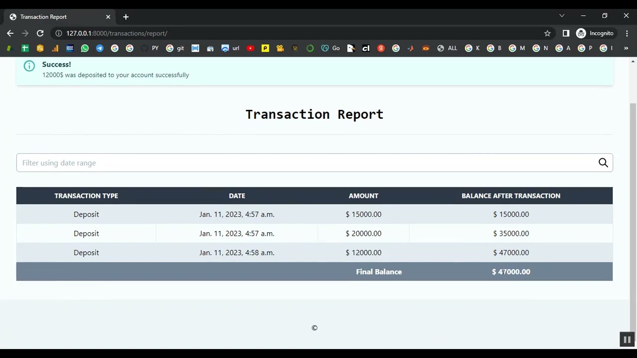 Internet Banking System in Python Django