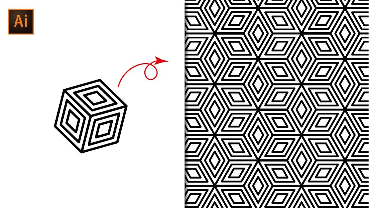 Hexagonal Pattern Design  - Adobe Illustrator Tutorial #shorts #illustrator