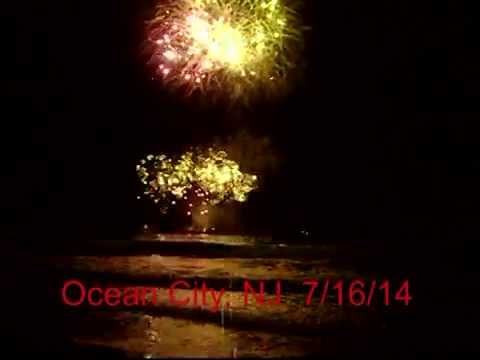 Ocean City NJ Beachfront Boardwalk Firework Celebration 7/16/2014