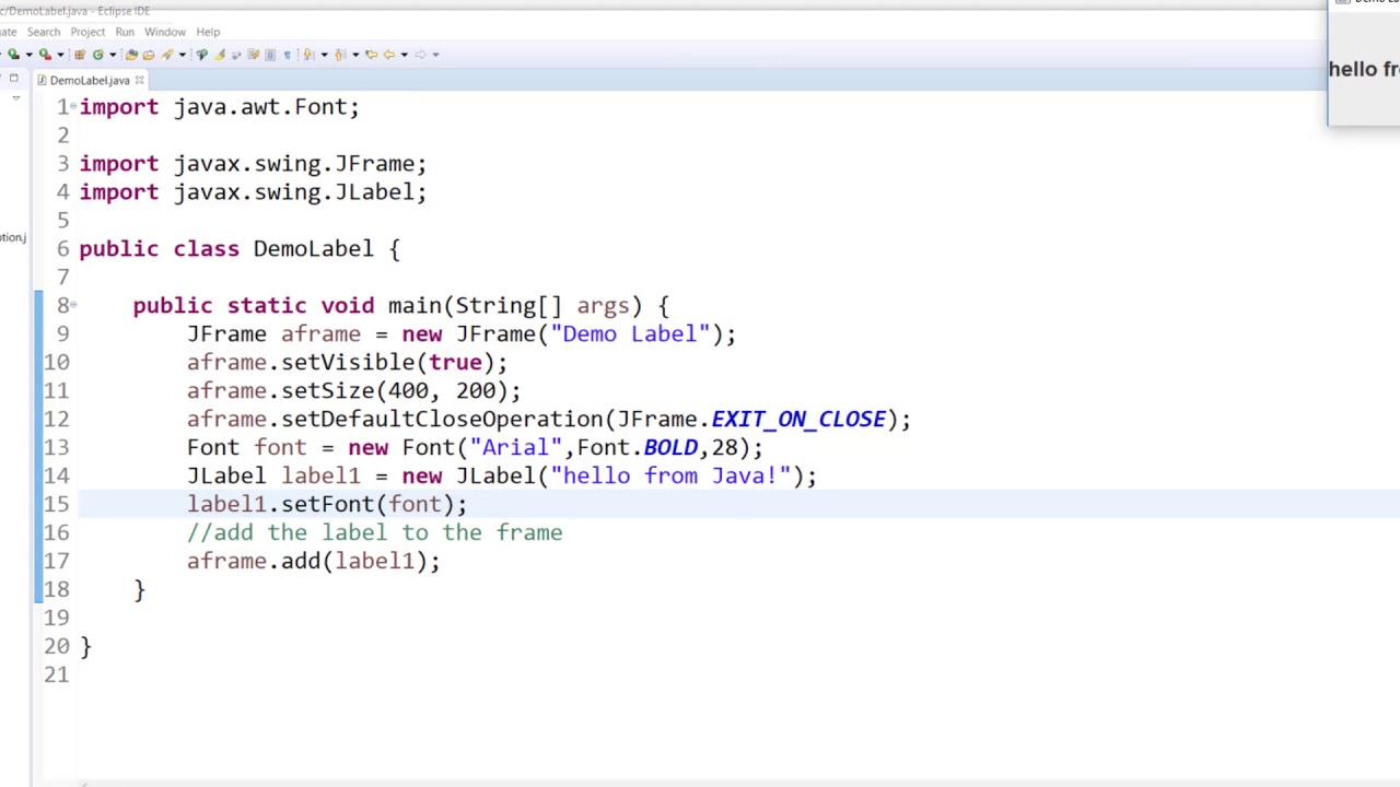 JLabel Example Java |  Java Programming Tutorial 2020