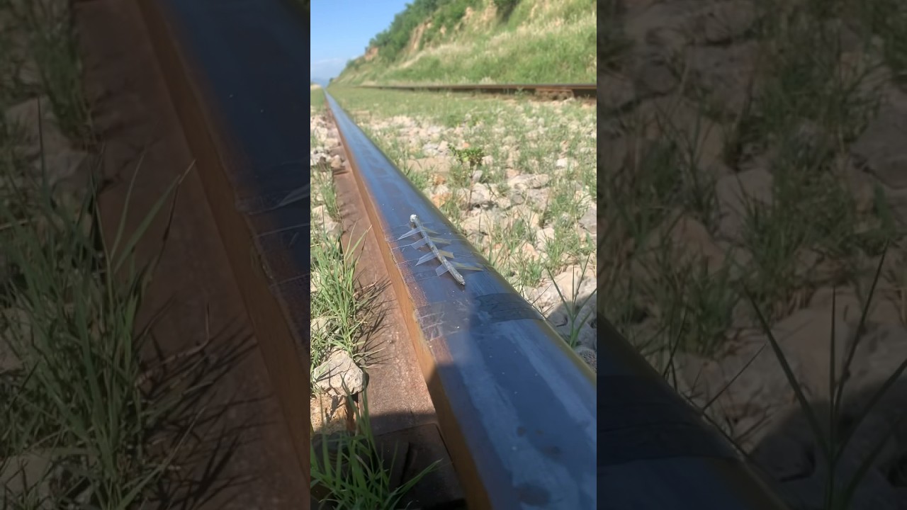 Train Vs Long Nail | Train Tier Puncture #challenge #railway #railroad #train #railwayline #Doanyway