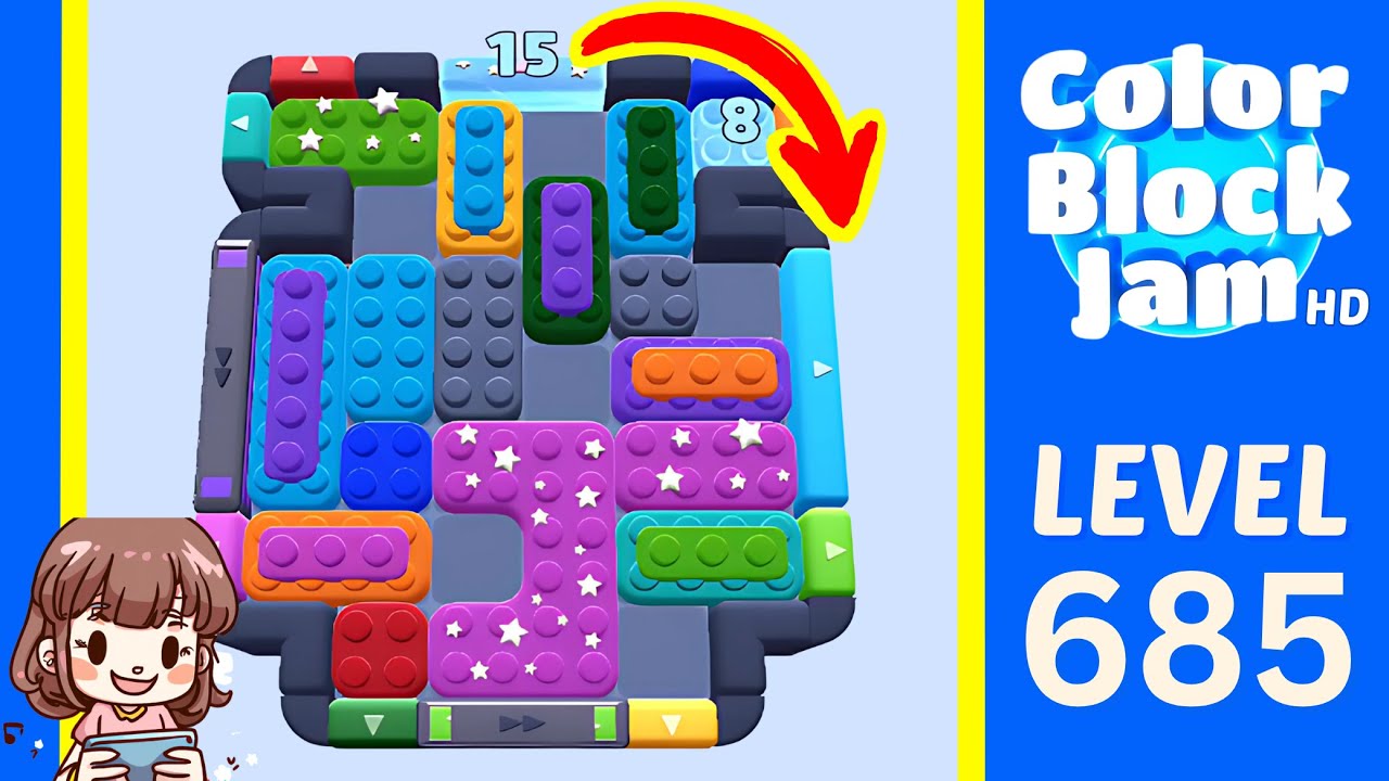 Color Block Jam Level 685 Solution Walkthrough