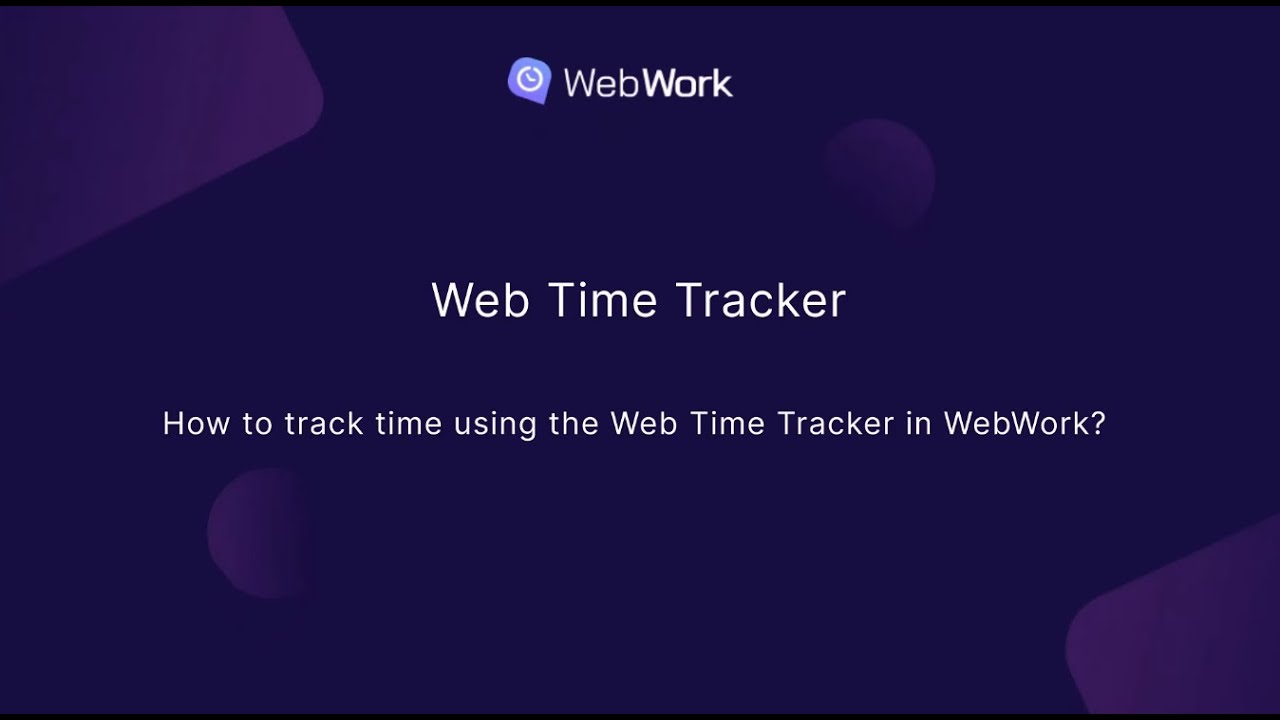 How to track time using the Web Time Tracker in WebWork?