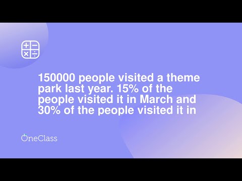 150000 people visited a theme park last year. 15% of the people visited it in March and 30% of the p