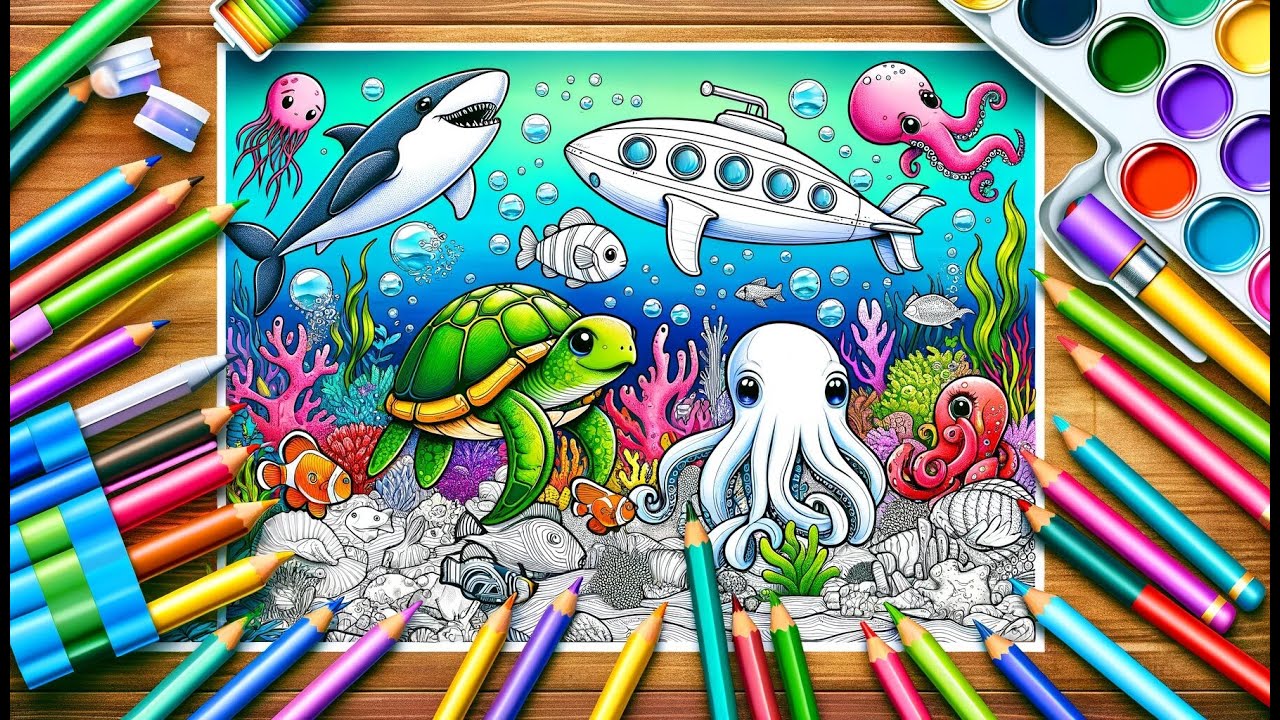 Underwater World Coloring Pages | Dive into Ocean Coloring Fun with The Coloring Crews
