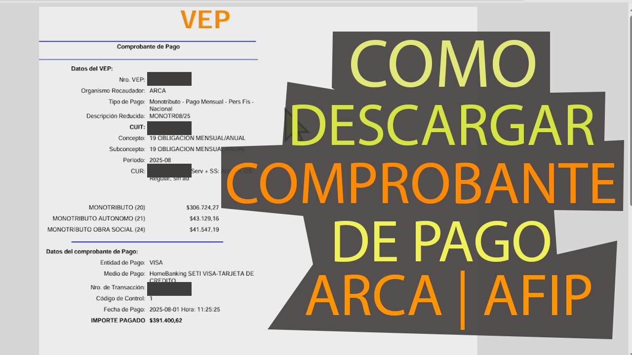 ⬇️ Cómo DESCARGAR el comprobante de pago del MONOTRIBUTO (VEP) — PDF en 2 minutos