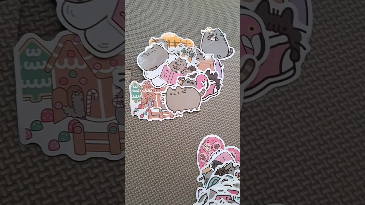 Pusheen Sticker Unboxing!!!❤️ #pusheen #uboxing #stickers #asmr