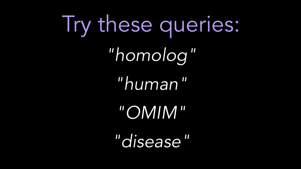 SGD Help: Finding Human Homology & Disease Information