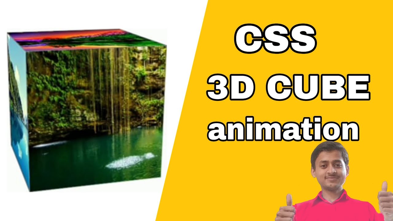 CSS 3D cube box animation with image | Pure CSS3 3D cube animation tutorial.