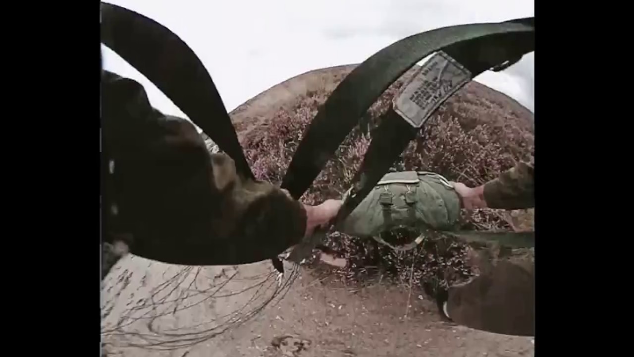 Paratrooper jumping from a C-47 in 180º & 3D, Market Garden.