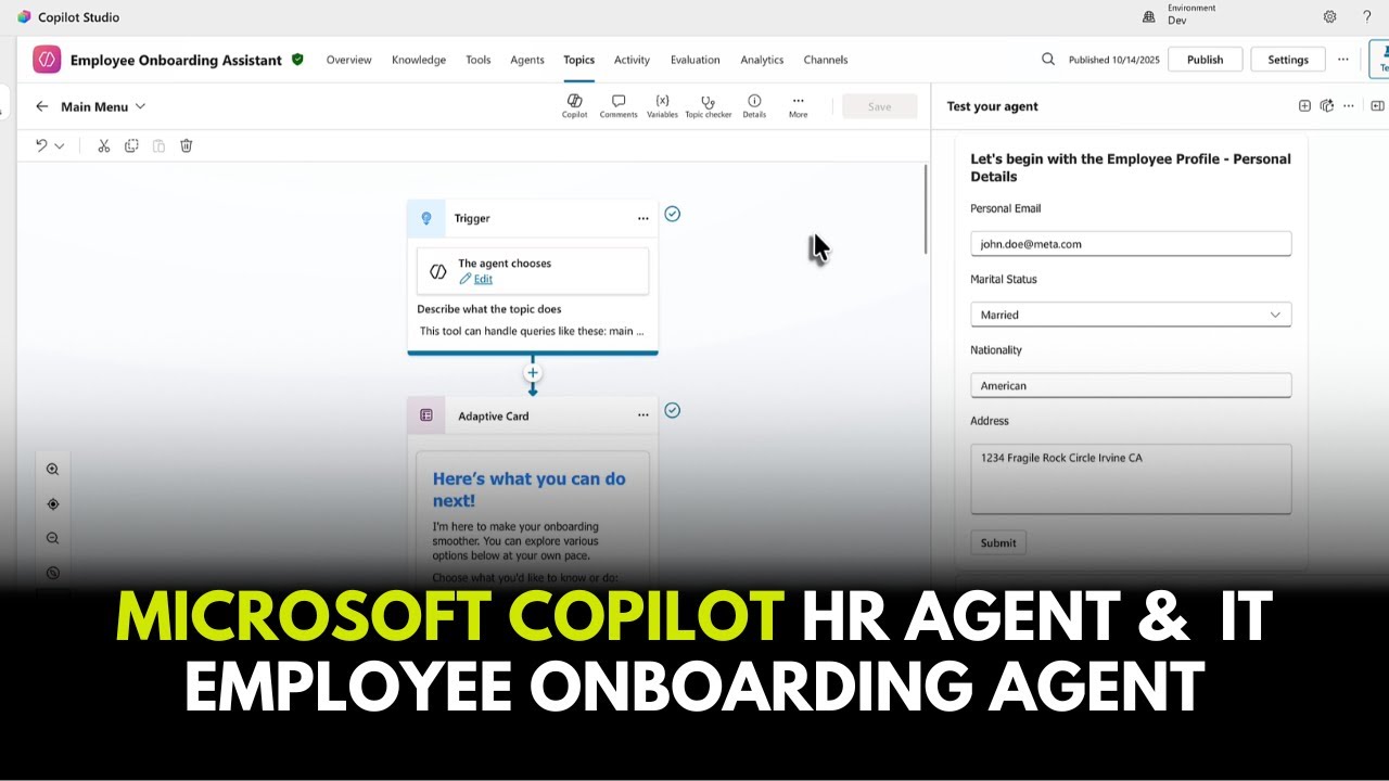 Microsoft Copilot HR Agent &  IT Employee Onboarding Agent