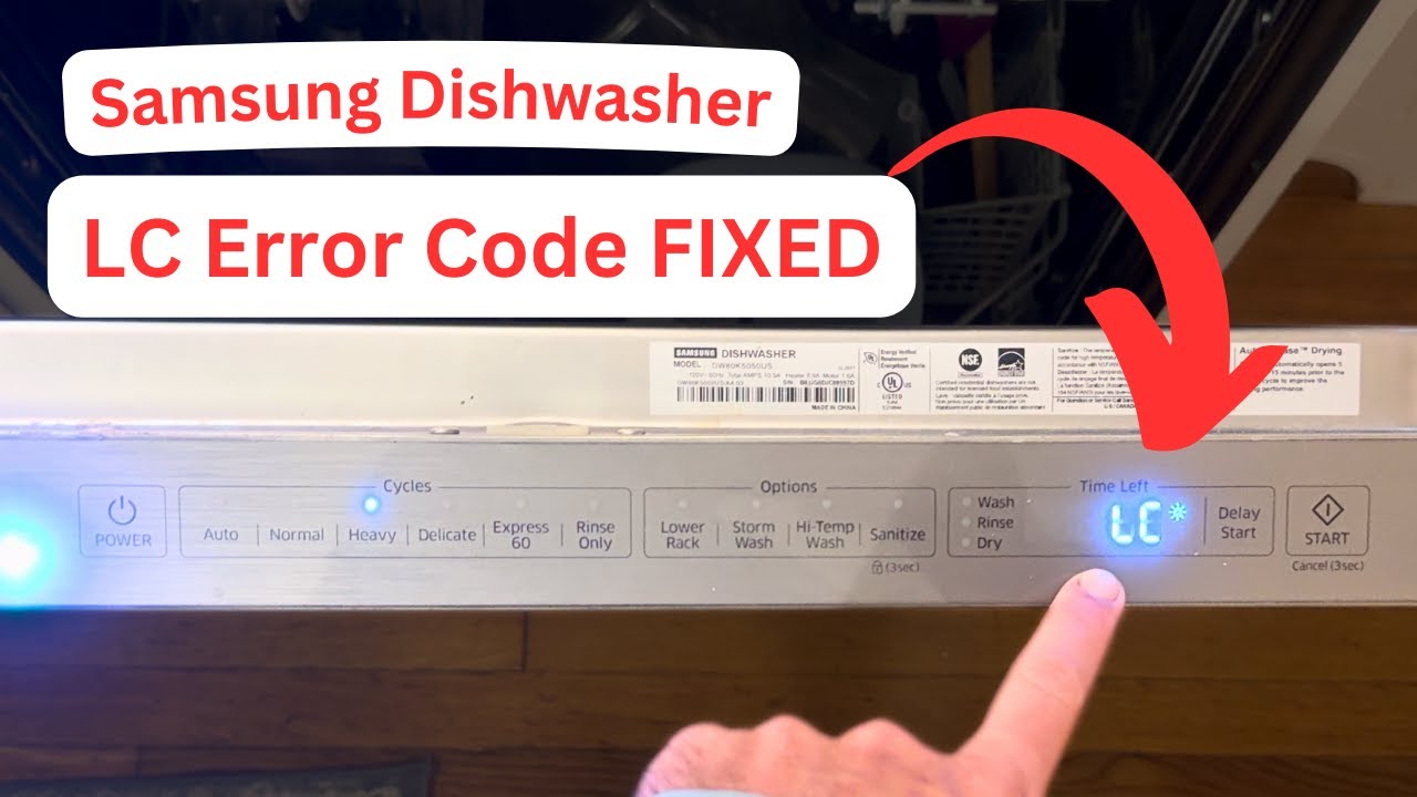 How to Fix Samsung Dishwasher LC or LE Error Code | DIY Repair for Leak Detection Error Message |
