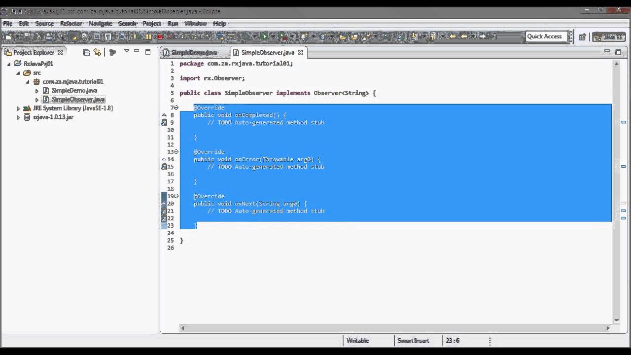 RxJava Tutorial 01 - download, setup, & write simple app.