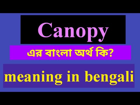 Canopy Meaning in Bengali | Canopy এর বাংলা অর্থ কি | Canopy Meaning in Bangla