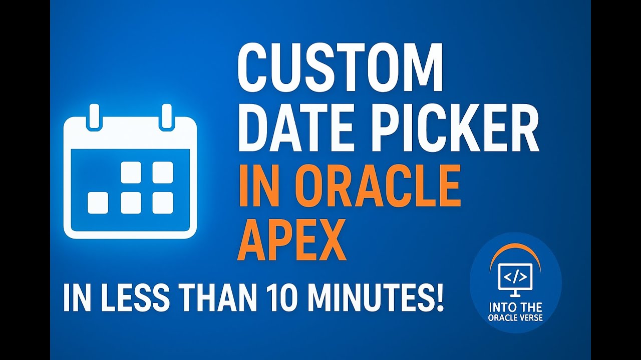 Custom Date Range Picker in Oracle APEX | Create a Stunning Date Selector with JS & CSS (in 10 Mins)