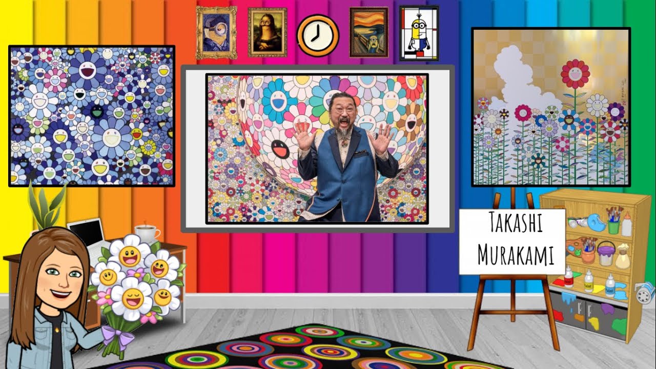 Takashi Murakami Art Lesson for Kids | Colorful Flower Drawing Project