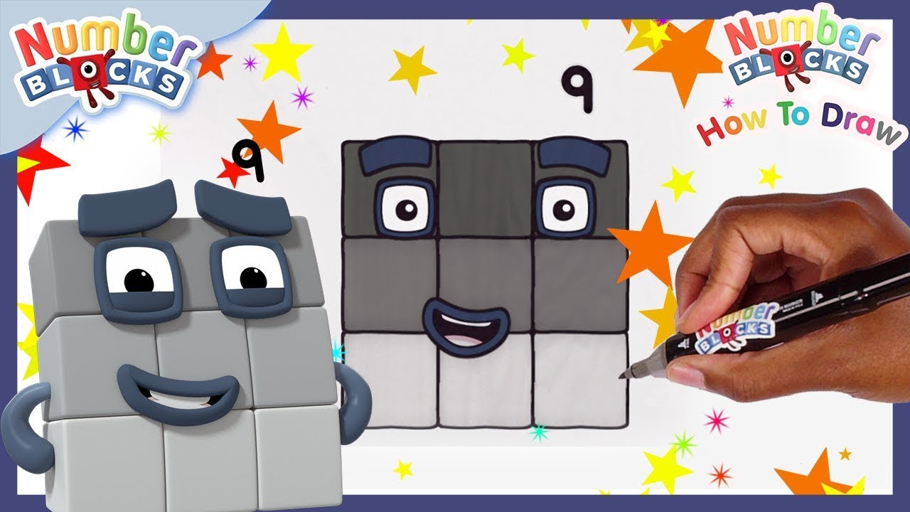 How to draw Numberblock Nine | Drawing Tutorial for Kids | Learn to Count | @Numberblocks