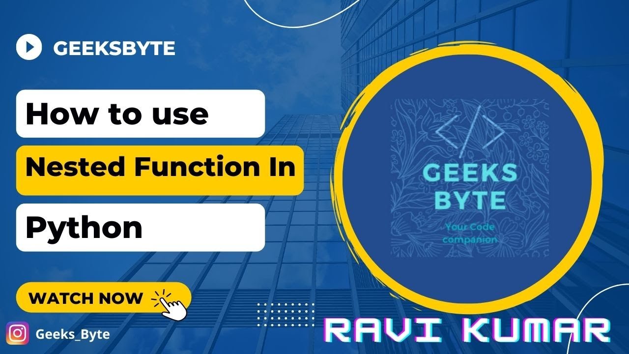 Python Tutorial:  Nested function & nonlocal keyword in Python