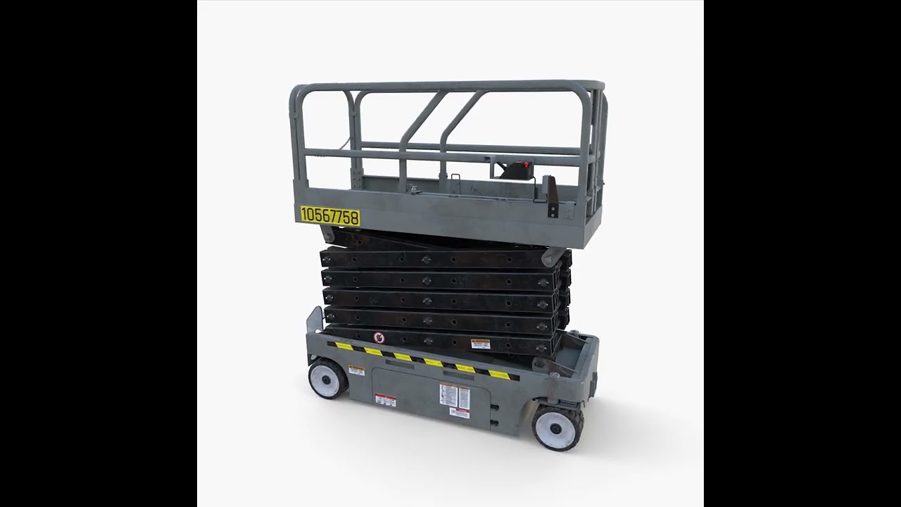 Animated Electric Scissor Lift v3 3D Model