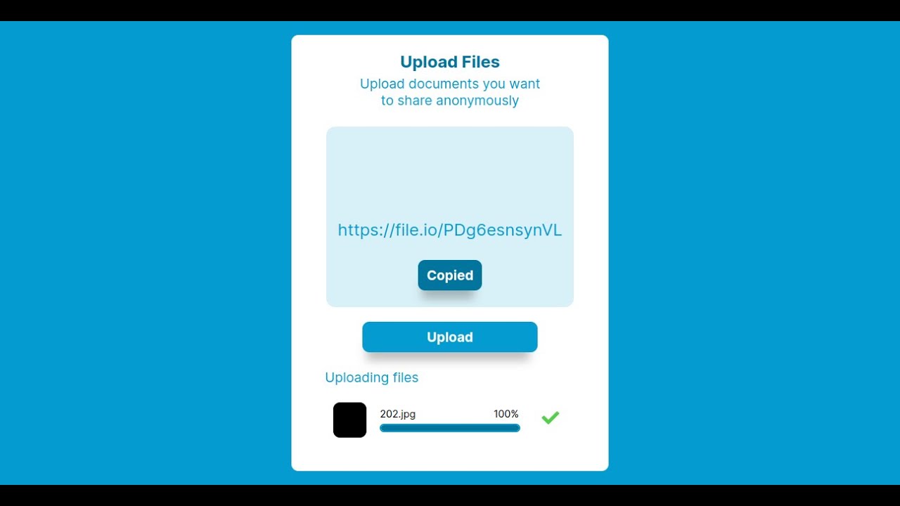 Anonymous Upload files HTML CSS and Javascript