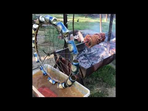 The Furphy Wheel (water powered) spit roast