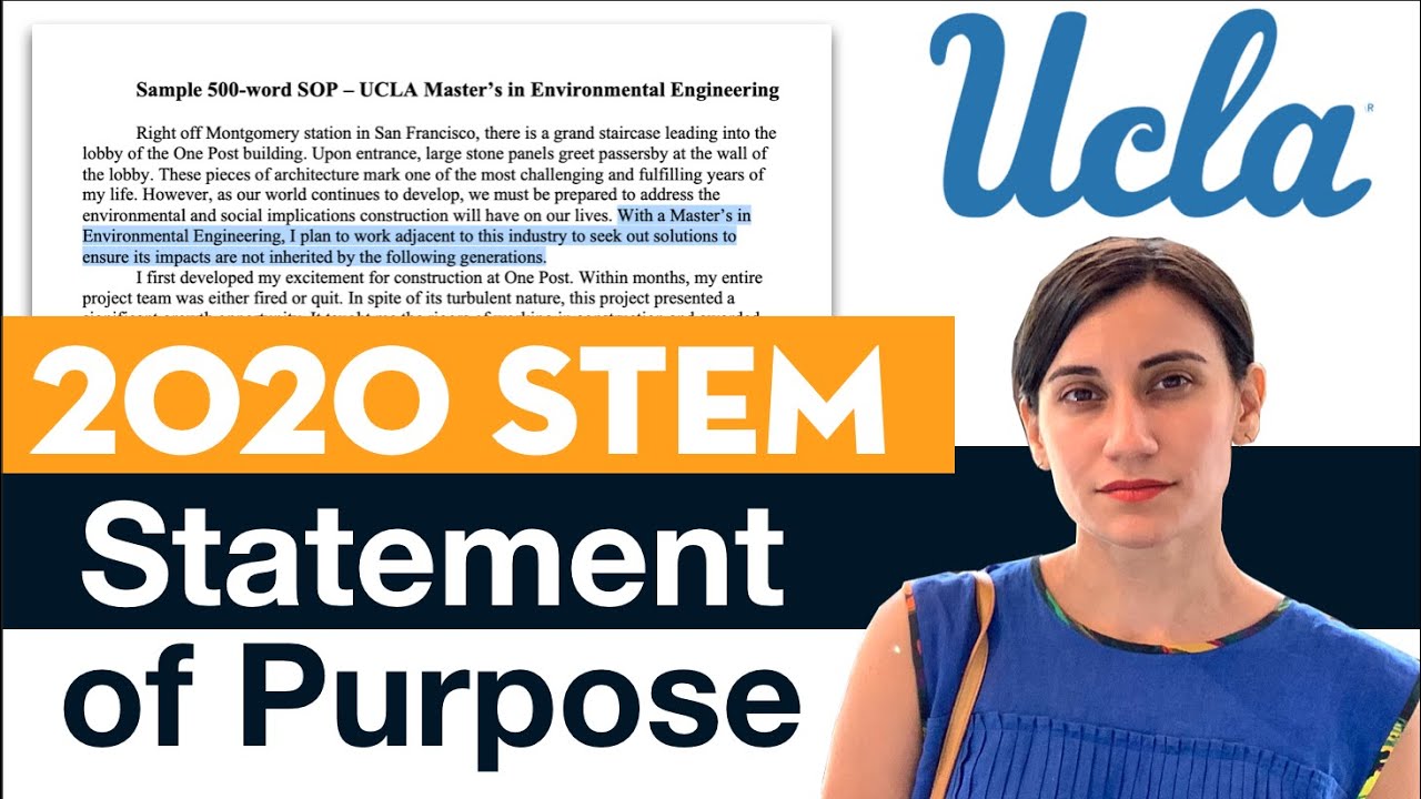 STEM Statement of Purpose: UCLA Masters in Environmental Engineering (admitted student example 2020)