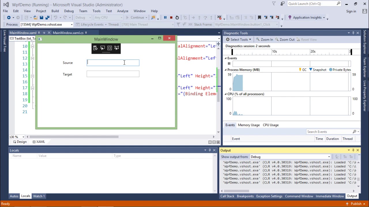 WPF - One Way Data Binding