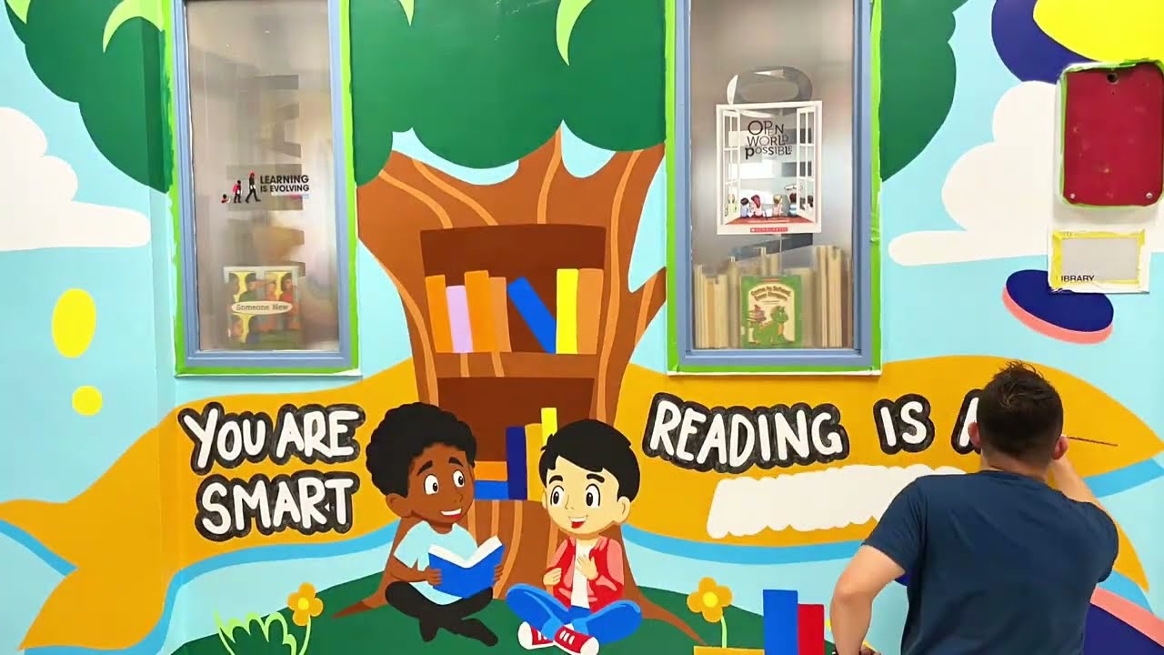 School Mural Timelapse at P.S.019Q Marino Jeantet 🏫📚