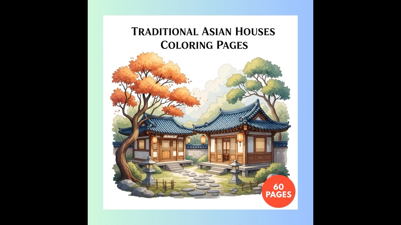 Traditional Asian Houses Coloring Pages