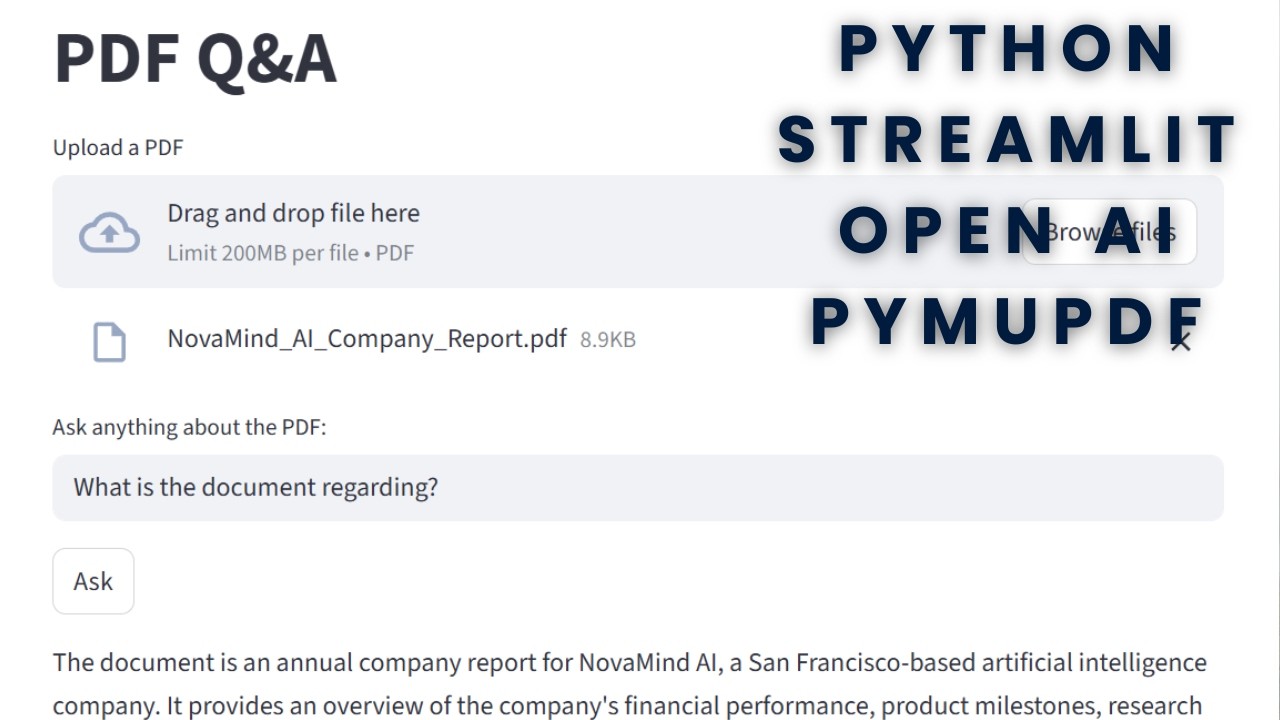 Build a PDF Q&A App with Python, Streamlit & GPT-4o Mini in 25 Lines