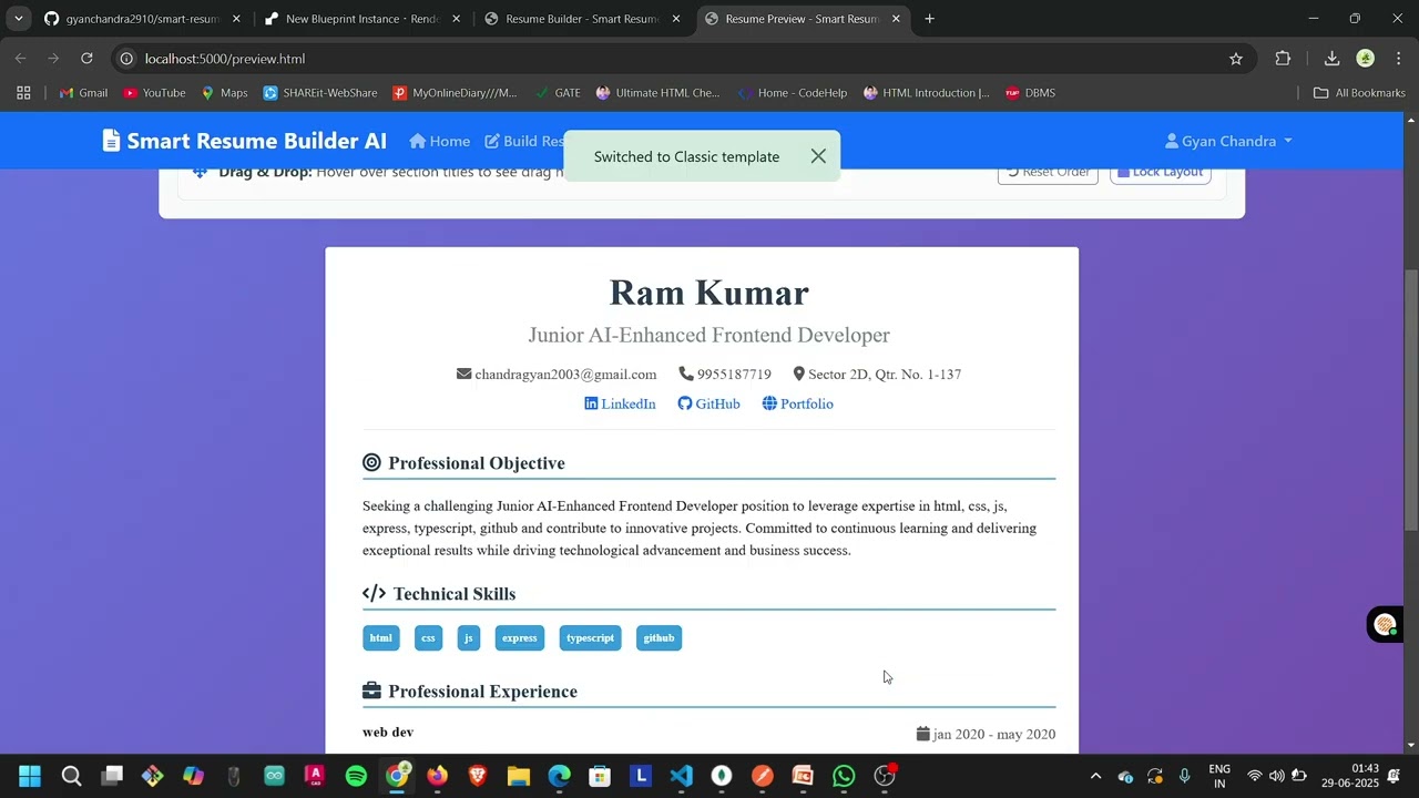 GitHub - gyanchandra2910/smart-resume-builder-ai: An AI-powered ...