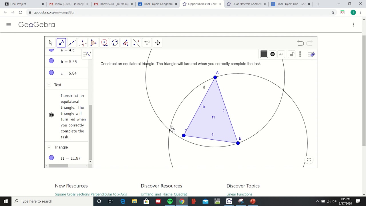 Geogebra Final Project Student Instructions.
