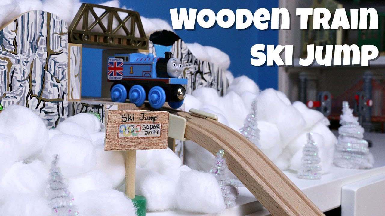 Wooden Train Ski Jump -- Thomas & Friends Winter Olympics Sodor 2014