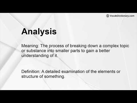 Analysis Meaning