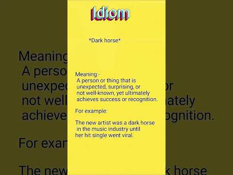 Idiom"Dark Horse*🐎| 20-Second English Tutorial| #advancedenglishphrasesfordailyuse #englishgrammar
