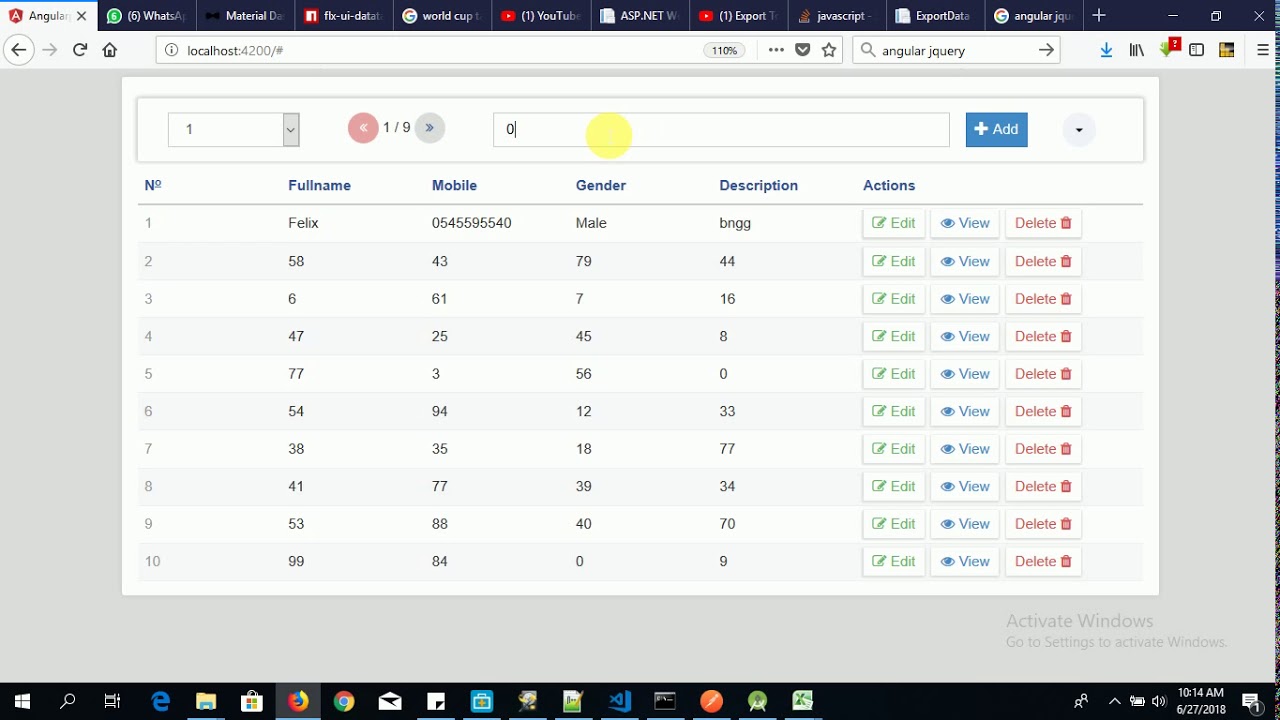 Angular datatable with buttons, pagination,search, export and many more. V 1.0.1